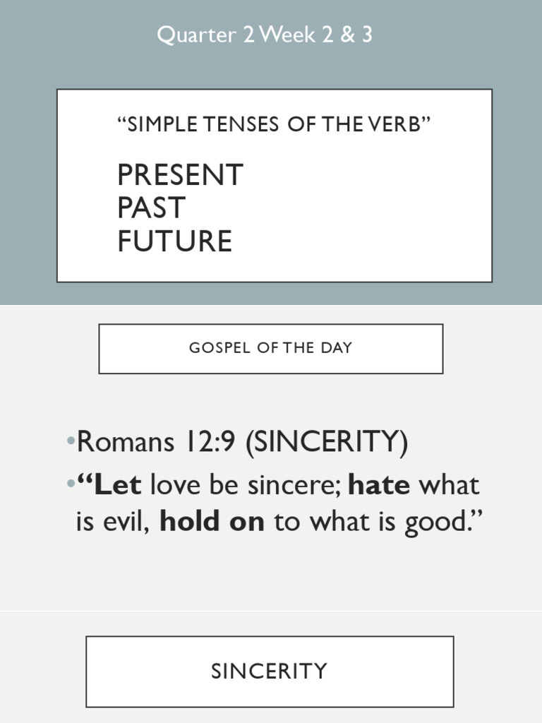 I Am Sharing 'REVIEWER Q2 w2 - w3 L2 Tenses of The Verb' With You | PDF ...