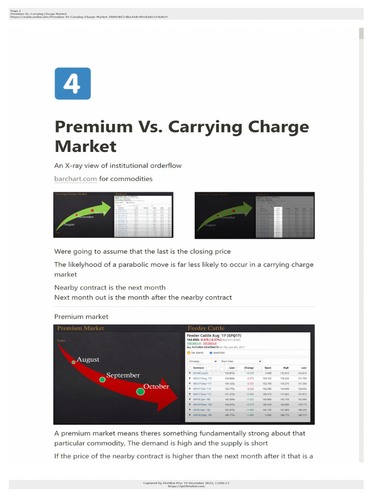 Premium vs. Carrying Charge Markets Explained | PDF | Commodity ...