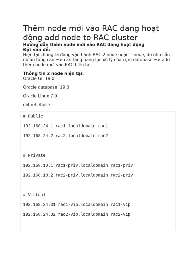 Datalinks - VN - Thêm Node Mới Vào RAC Đang Hoạt Động Add Node To RAC ...