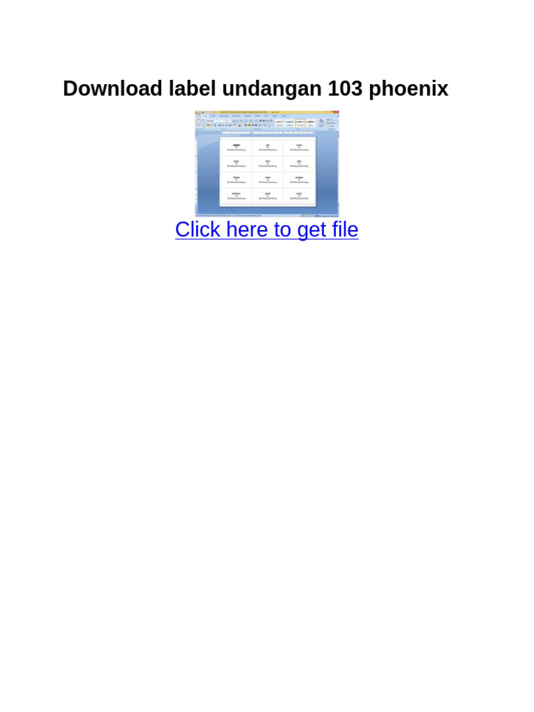 Download Label Undangan 103 Phoenix | PDF