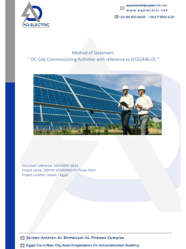 Annex 1 "Method of Statement DC Side Commissioning - AQMOSDC-0824 ...