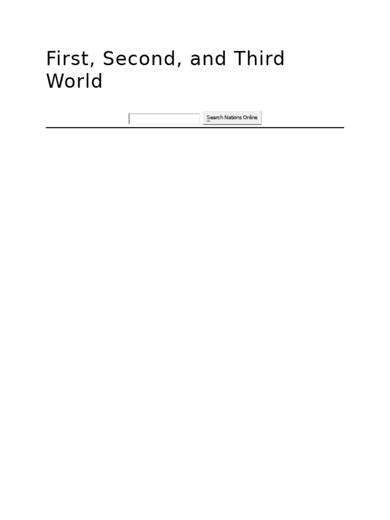 First, Second, and Third World Overview | PDF | Third World ...