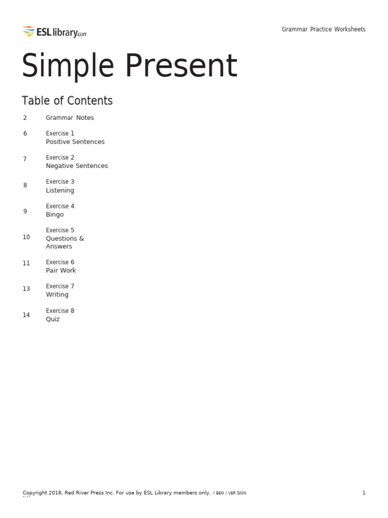 Simple Present Worksheets | PDF | Grammatical Number | Plural