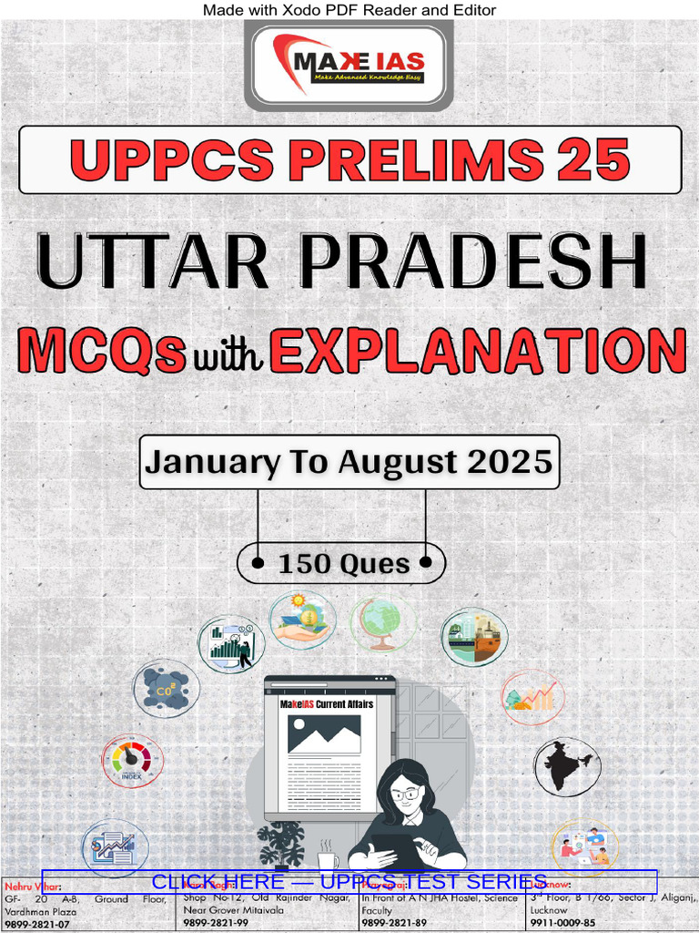 Uttar Pradesh Currant Affairs 150 MCQ | PDF