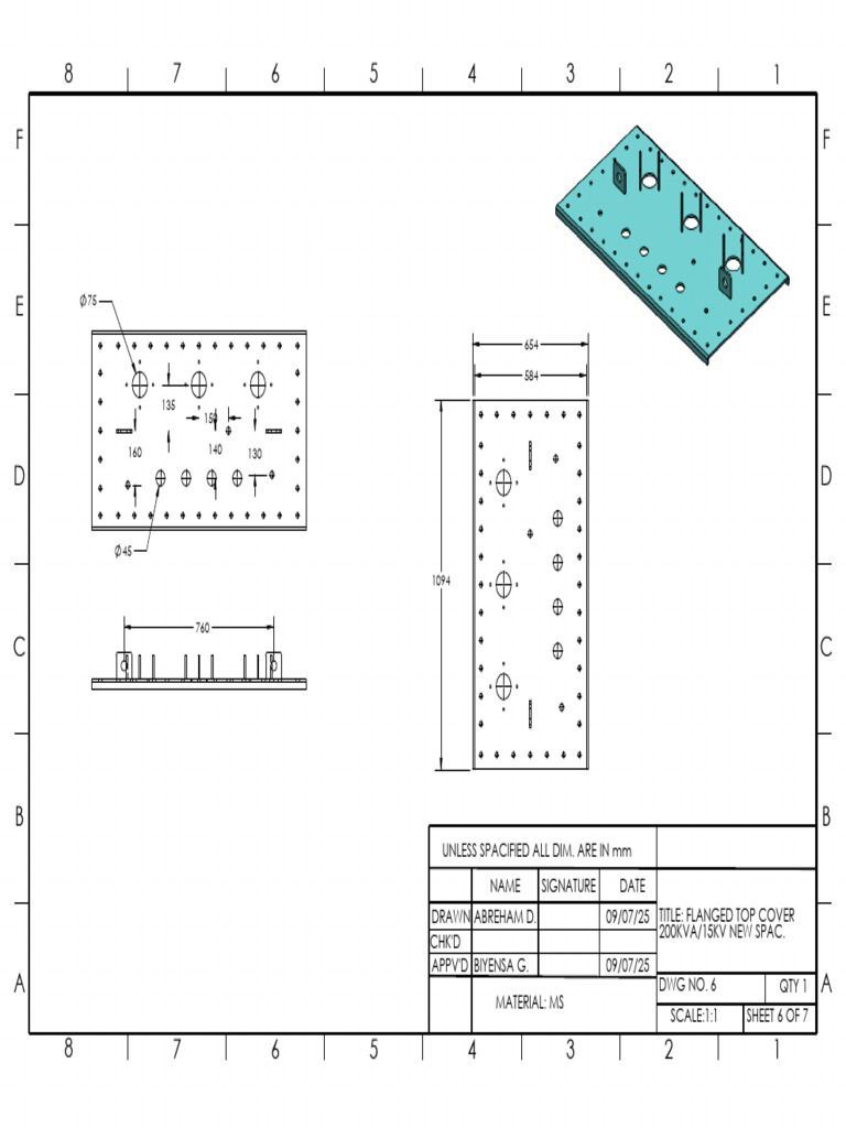 Flanged Top Cover 3 - Sheet1 | PDF