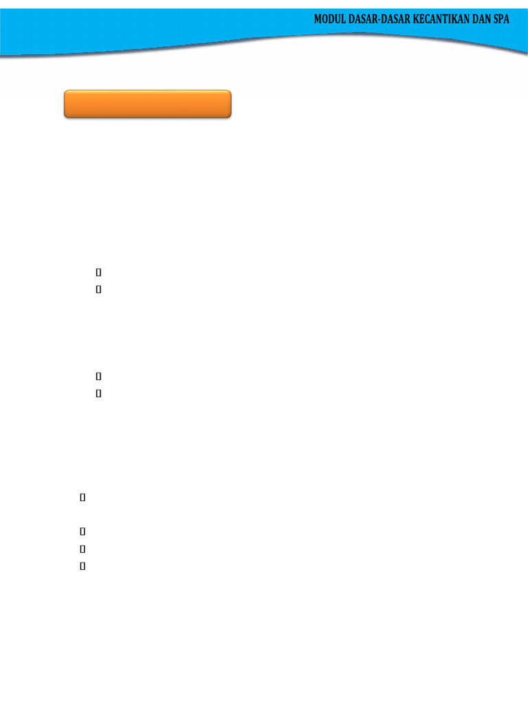 Modul Perawatan Wajah (Anlisa Kulit) | PDF