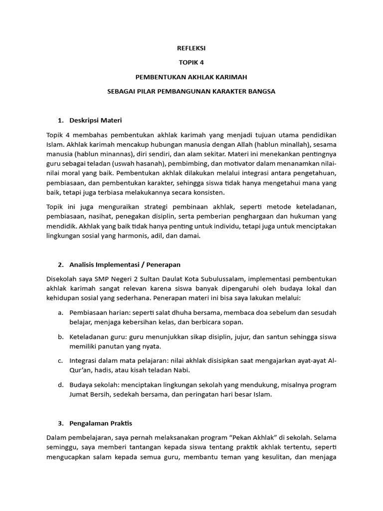 Modul 1 Refleksi Sabariah | PDF