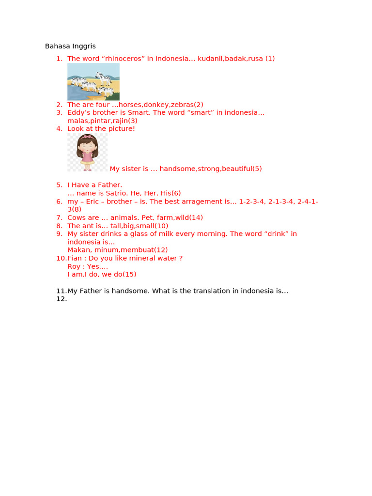 Bahasa Inggris SOAL SAS | PDF