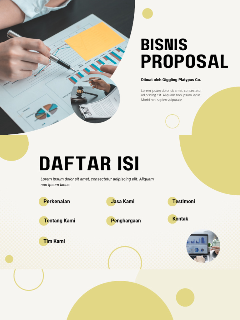 Krem Putih Minimalis Simpel Bisnis Proposal Presentasi | PDF