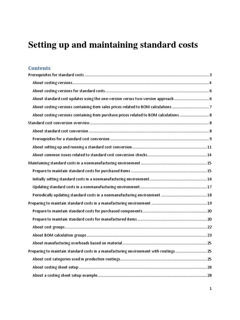 Setting Up and Maintaining Standard Costs-2 | PDF | Inventory | Cost ...