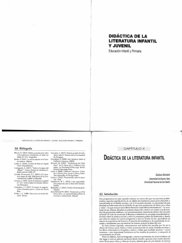 02 - Gustavo Bombini - Didactica de La Literatura Infantil | PDF