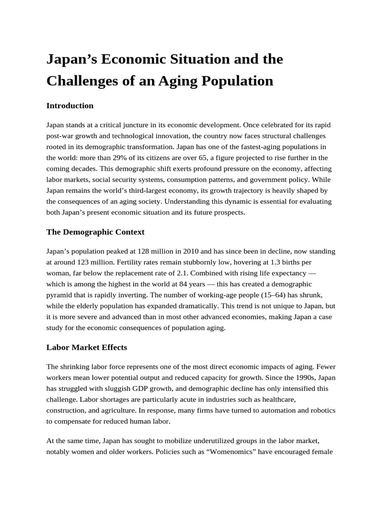 Japan's Aging Population and Economic Impact | PDF | Population Ageing ...