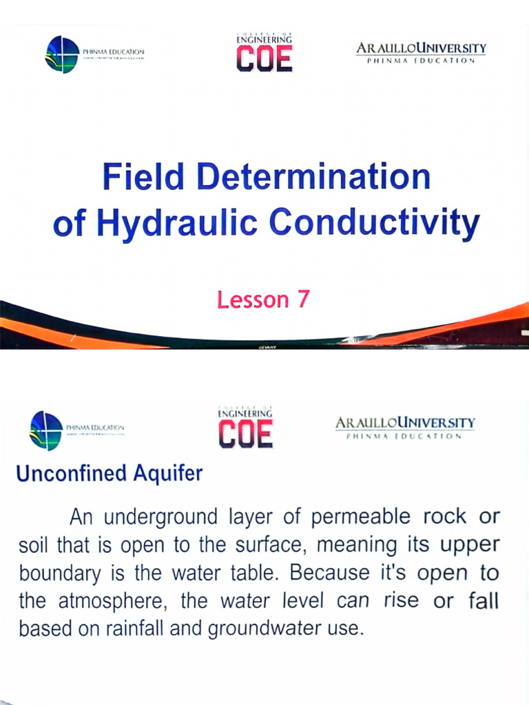Geotech Field Determination Hydraulic Conductivity | PDF