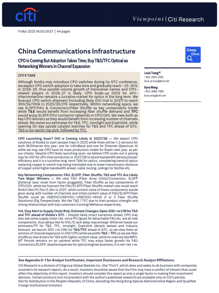 CPO Adoption and Networking Insights | PDF | Network Switch | Fiber ...