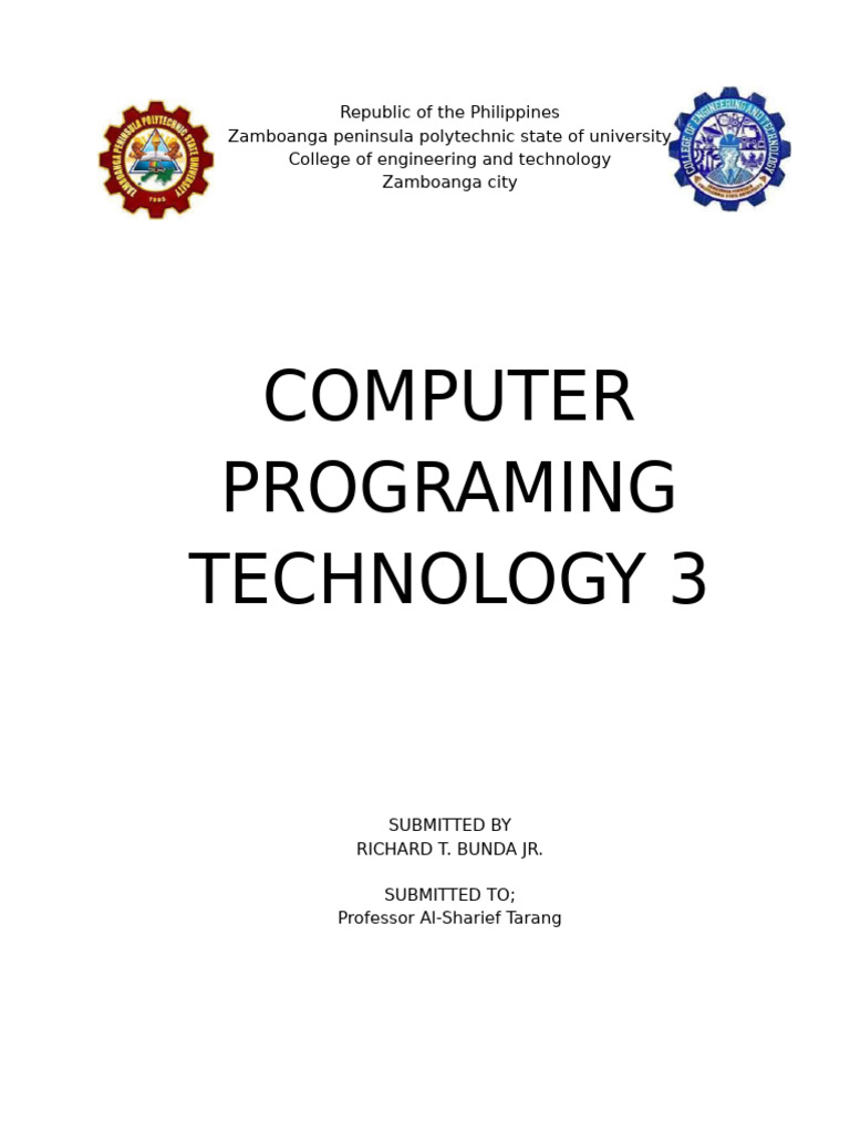 Computer Programing Technology 3 | PDF