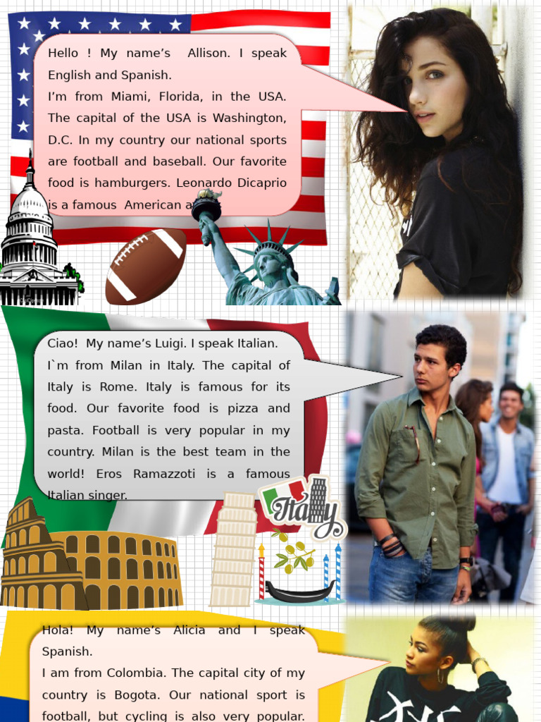 Countries and Nationalities Reading Comprehension Reading Comprehension ...
