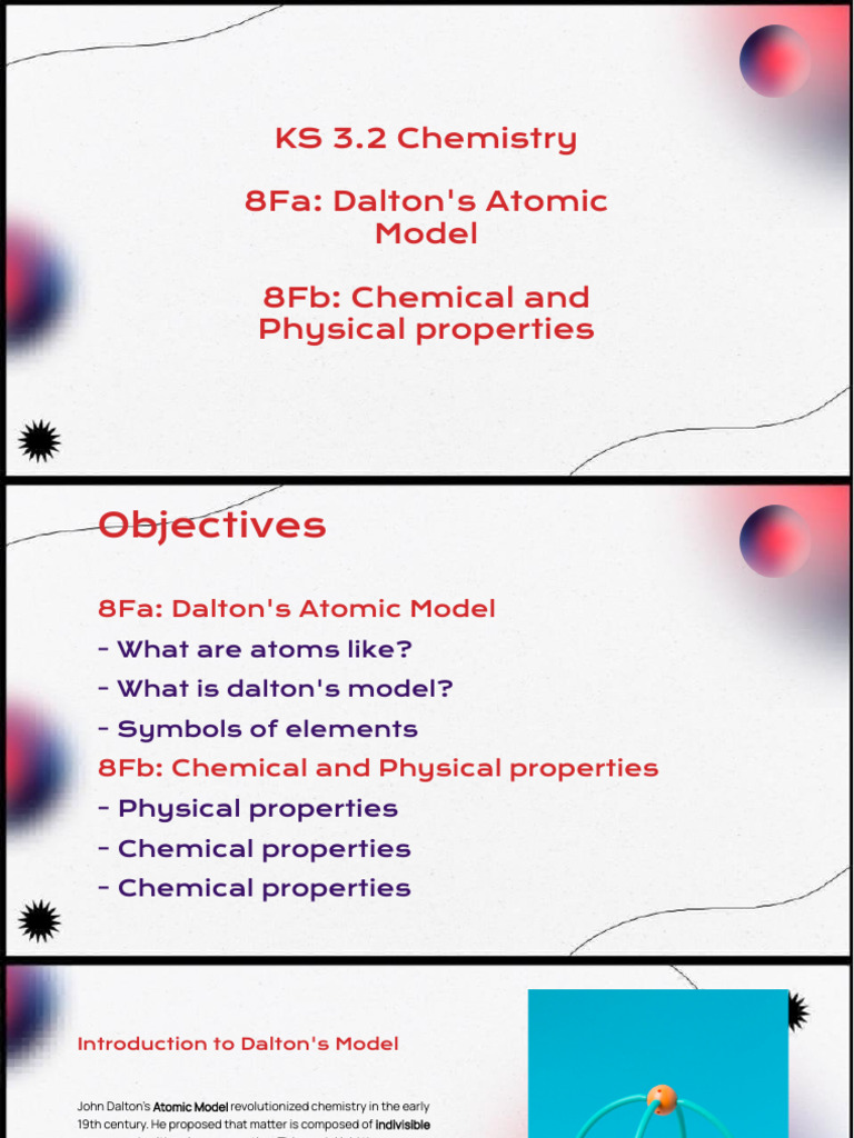 Slidesgo Exploring Daltons Atomic Model and The Properties of Elements ...