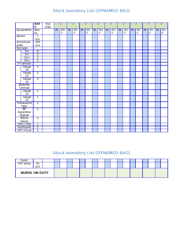 Stock Inventory List | PDF