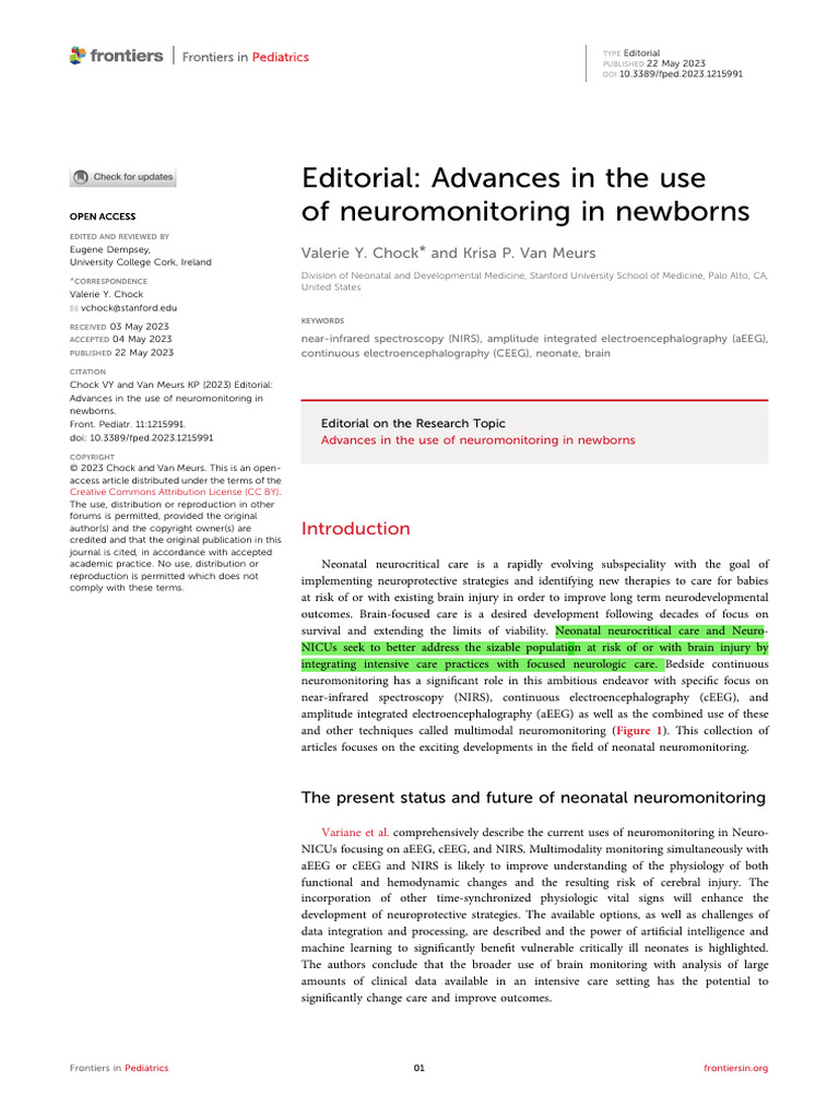 ADVANCES in Neuromonitoring Krisa | PDF | Monitoring (Medicine ...