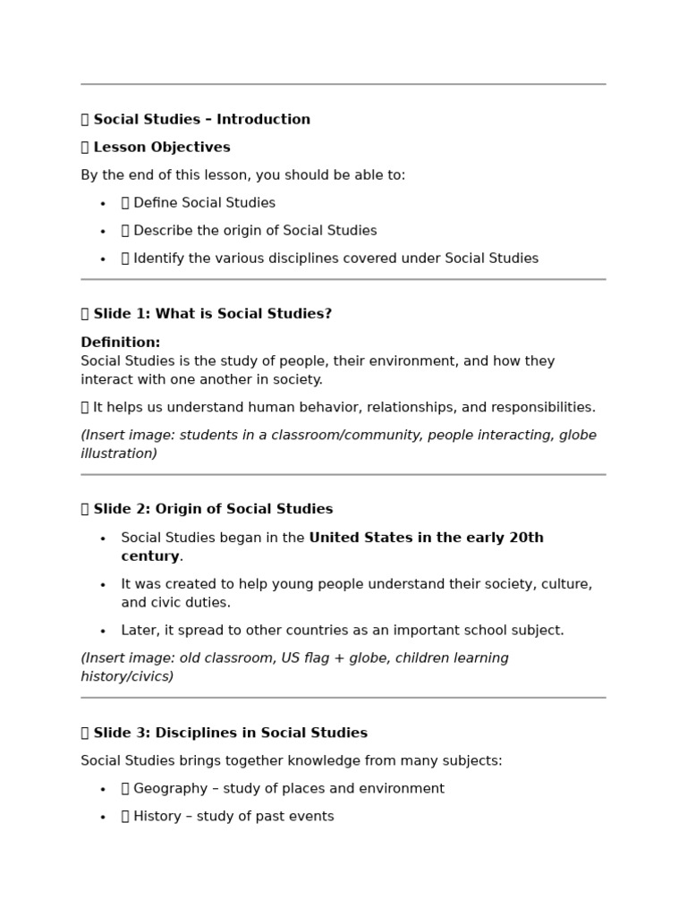 ? Social Studies | PDF