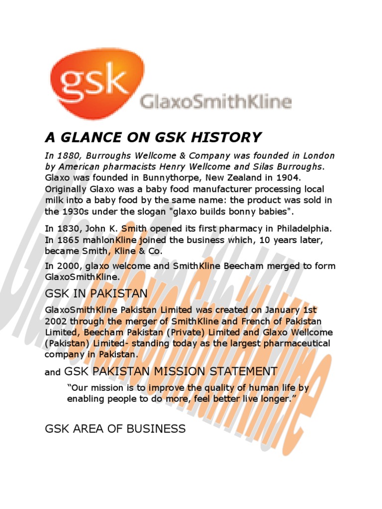 A Glance On GSK History | PDF | Glaxo Smith Kline | Abbott Laboratories