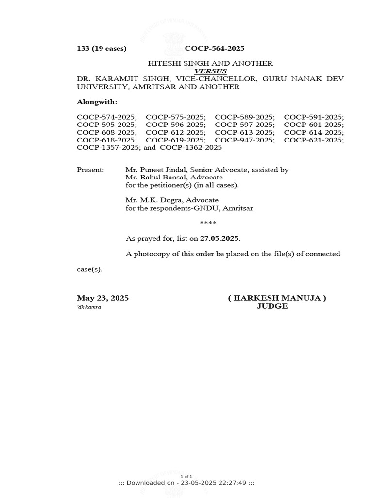 Cocp 564 2025 23 05 2025 Interim Order | PDF