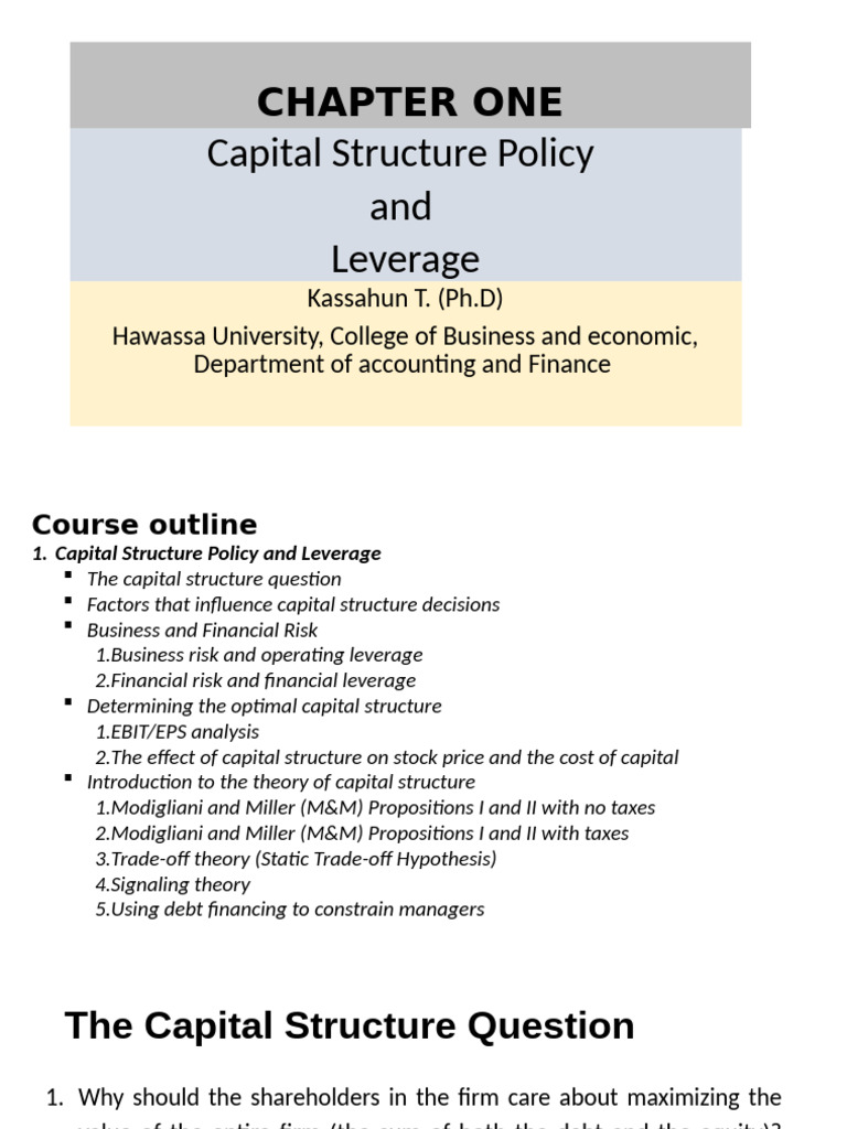 Capital Structure and Leverage Analysis | PDF | Capital Structure ...