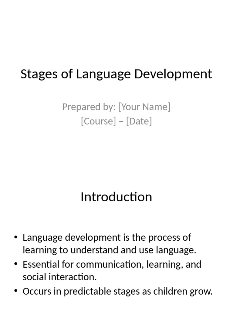 Stages of Language Development | PDF
