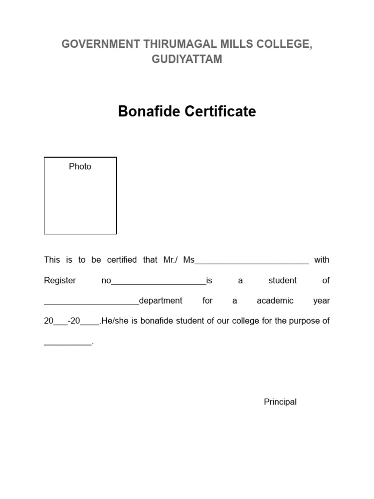 Bonafide Certificate | PDF