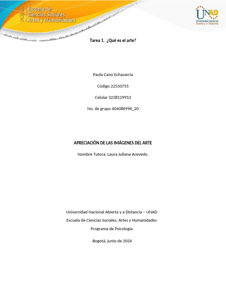 Tarea 1. Qué Es El Arte - Paola - Cano | PDF