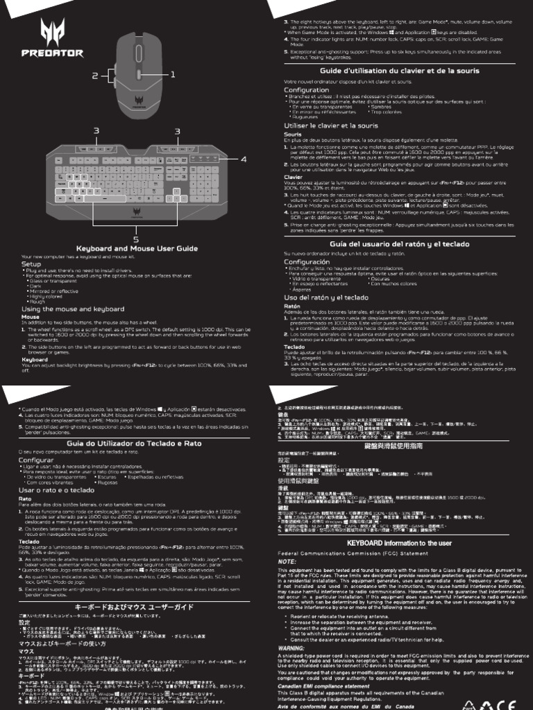 Predator Keyboard Manual | PDF