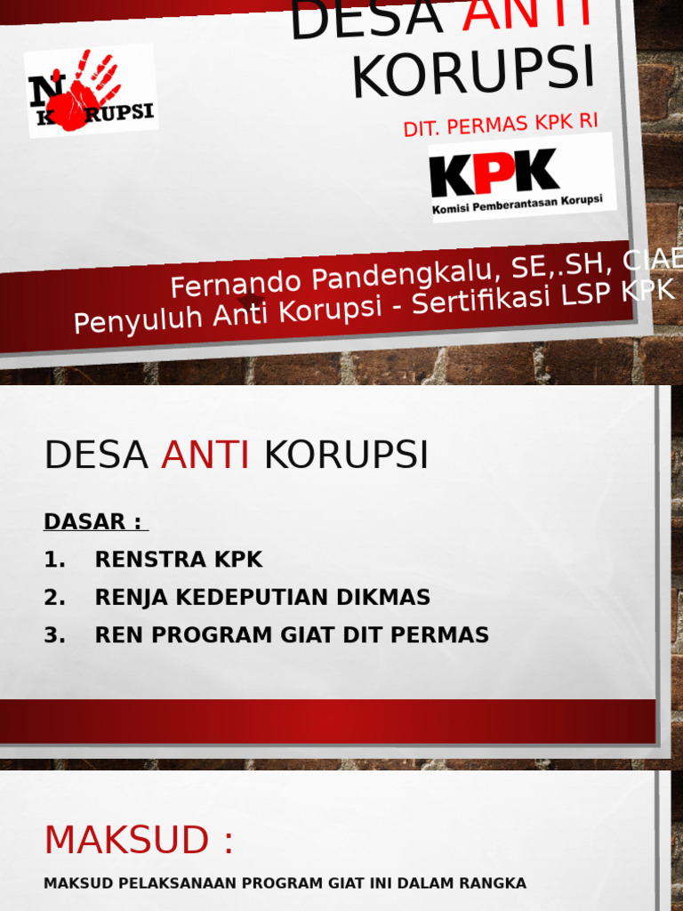 Program Desa Anti Korupsi KPK RI | PDF