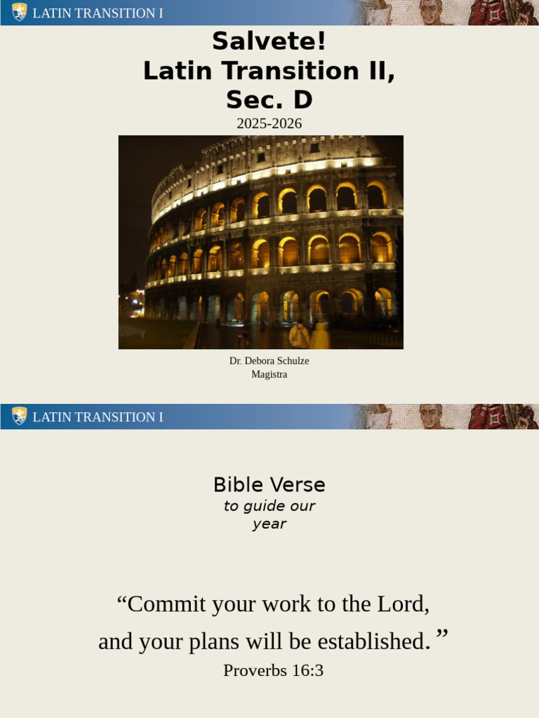 Latin Transition II Orientation | PDF