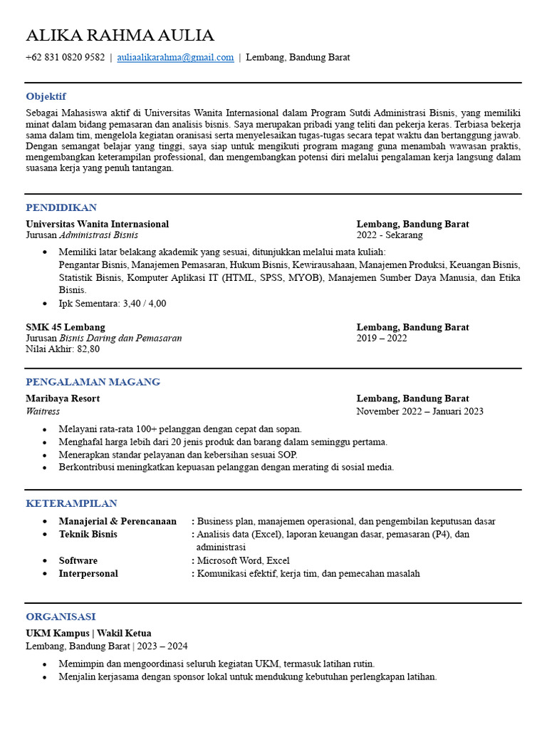 CV Alika | PDF