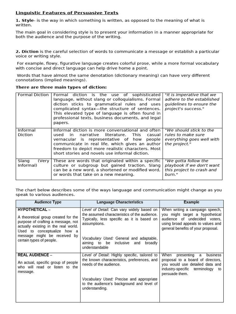 Rter 2 Lesson 3 Linguistic Features of Persuasive Texts 1 | PDF ...