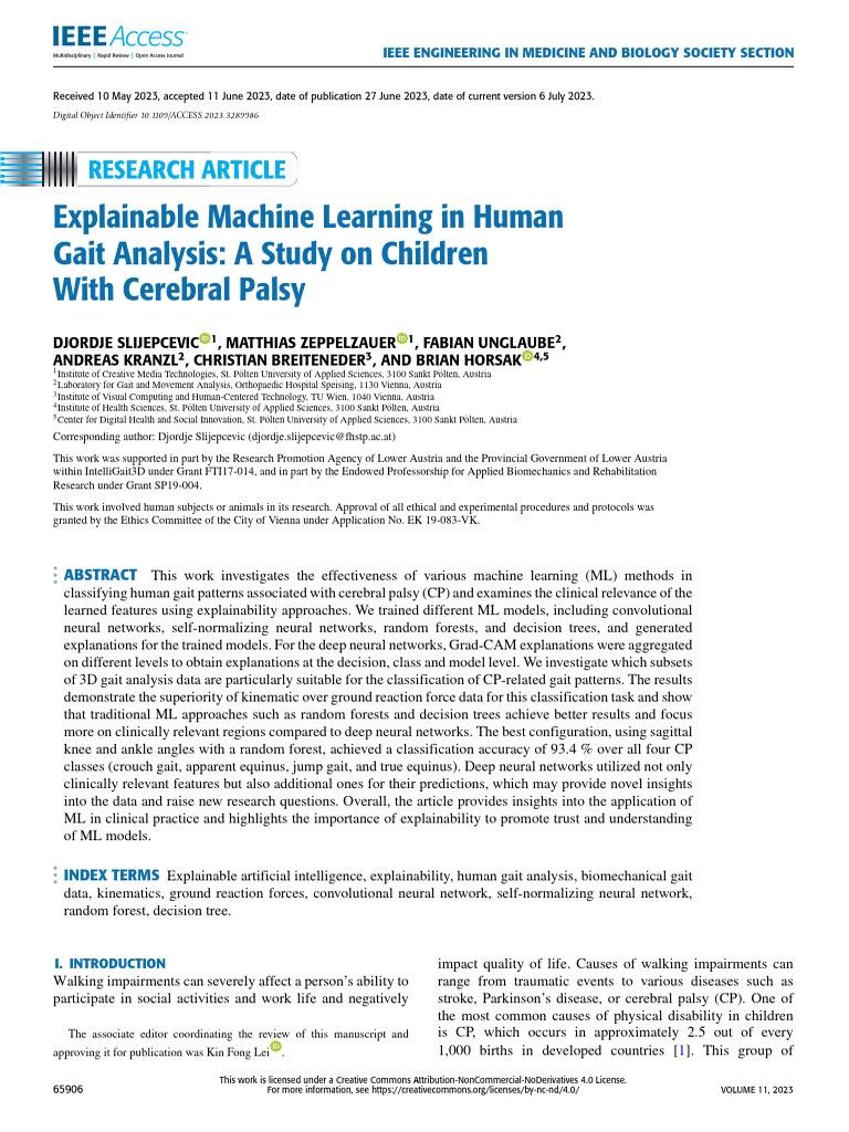 Explainable Machine Learning in Human Gait Analysis A Study On Children ...