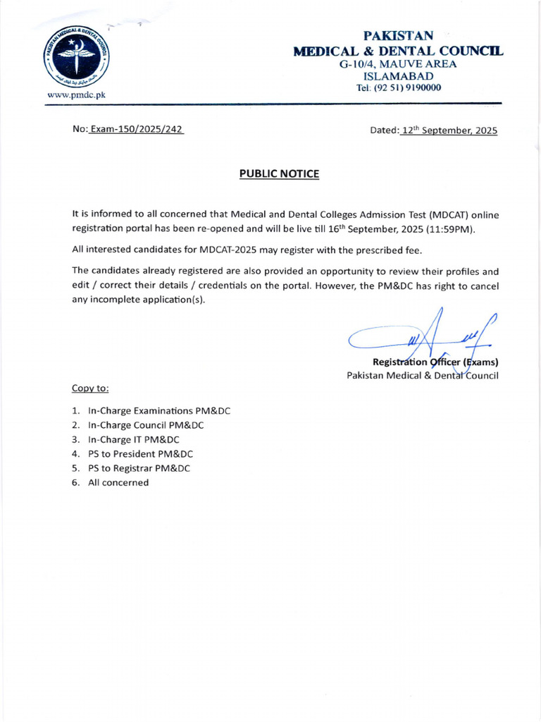 Public Notice Regarding Re-Opening of Online Registration Portal | PDF