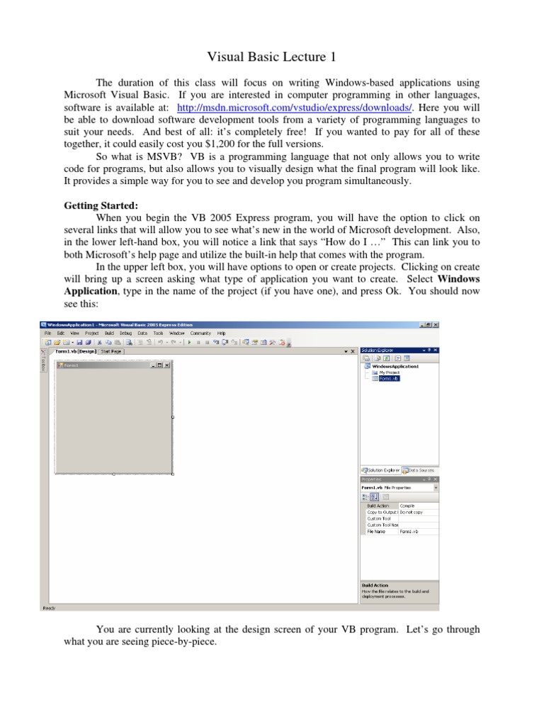 Visual Basic Notes | PDF | Double Click | Basic