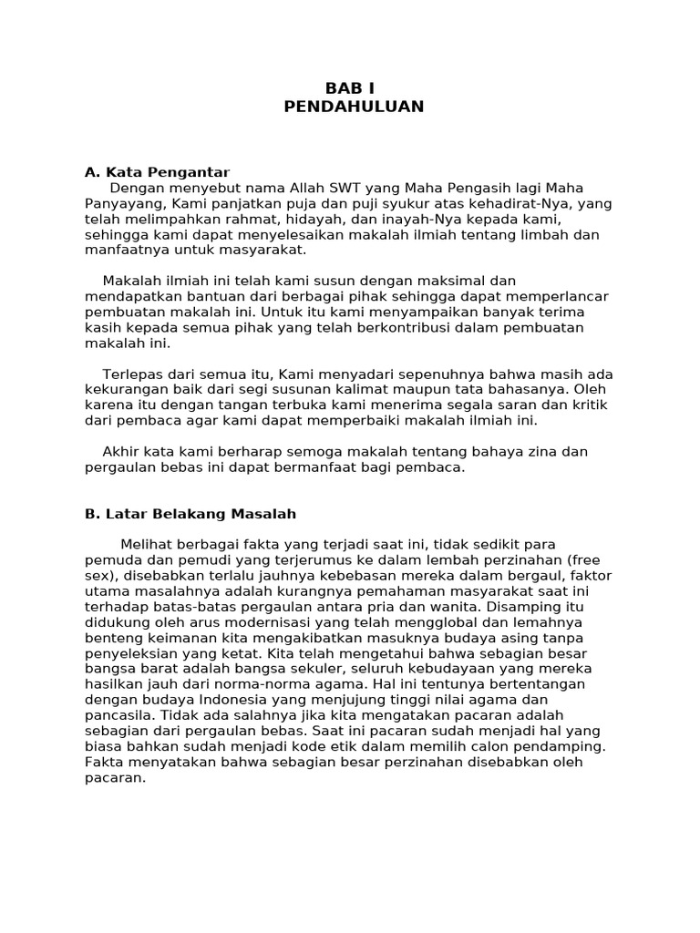Bahaya Zina dan Pergaulan Bebas | PDF