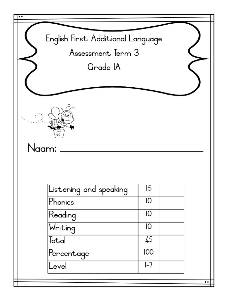 Grade 1 English FAL Term 3 Assessment | PDF