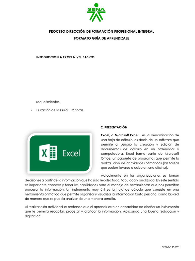 Excel Basico | PDF | Microsoft Excel | Hoja de cálculo