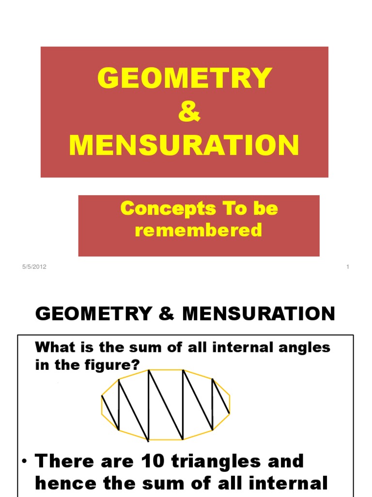 Geometry & Mensuration 1 | PDF | Triangle | Convex Geometry