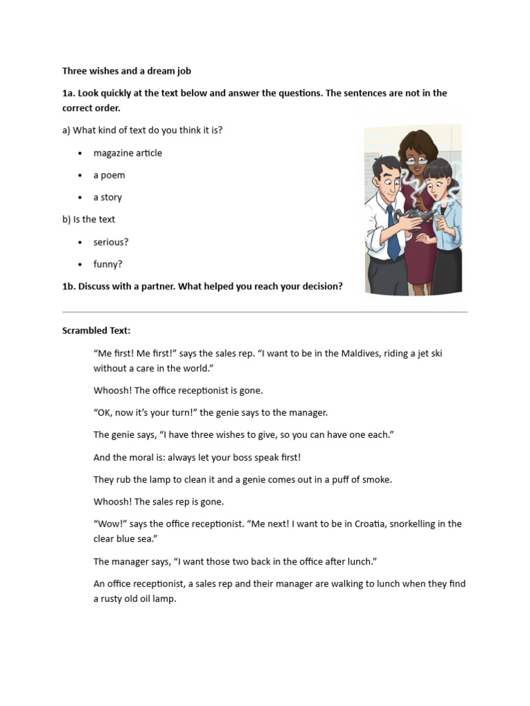 Three Wishes and A Dream Job | PDF