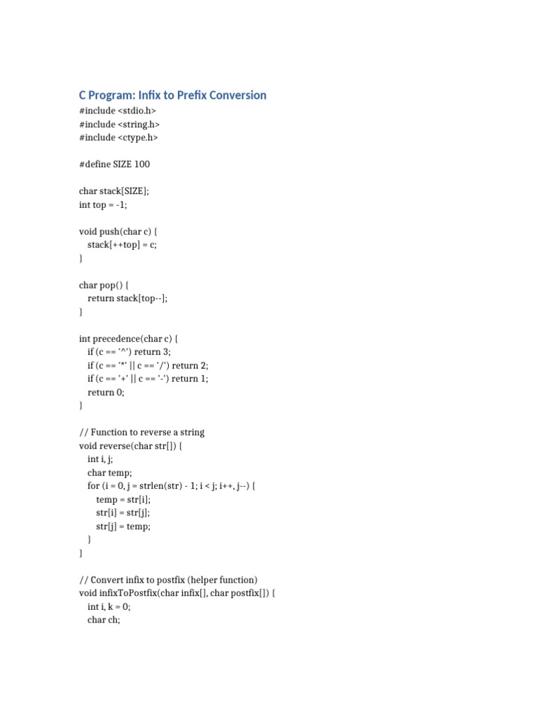 Infix To Prefix | PDF