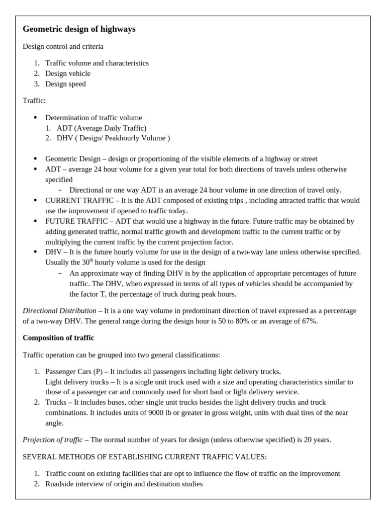 Highway Geometric Design Criteria | PDF | Traffic | Truck