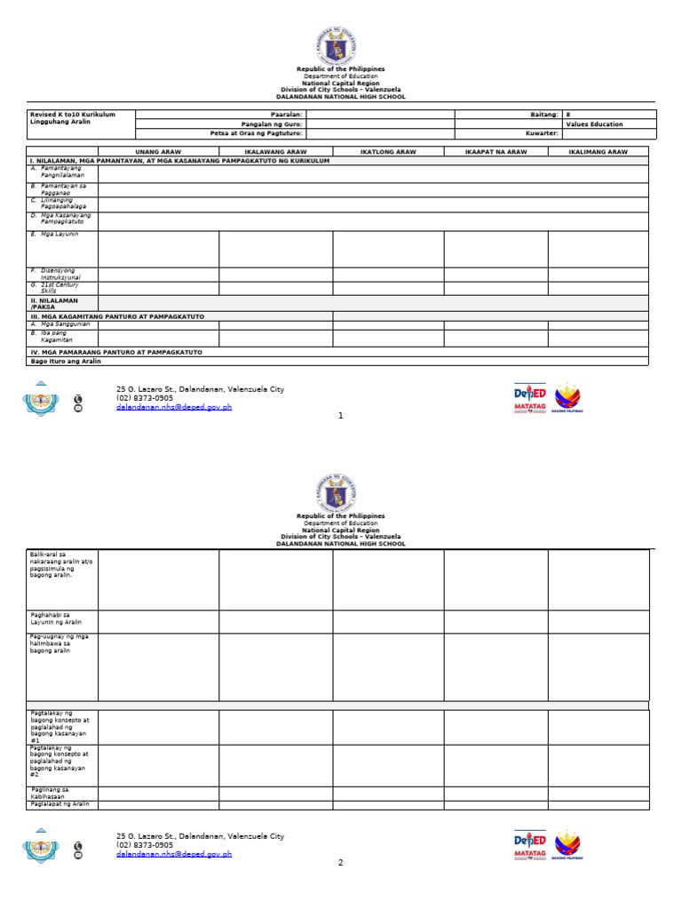 DLL Template Revised K 10 053144 | PDF