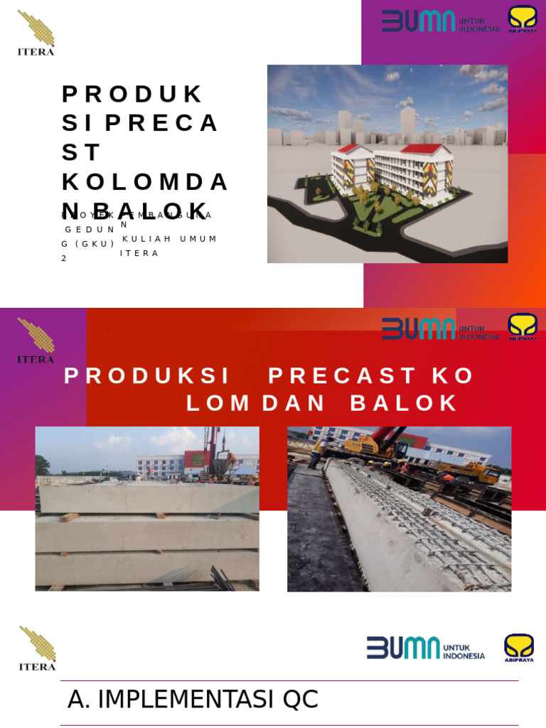 Produksi Precast Kolom Dan Balok | PDF