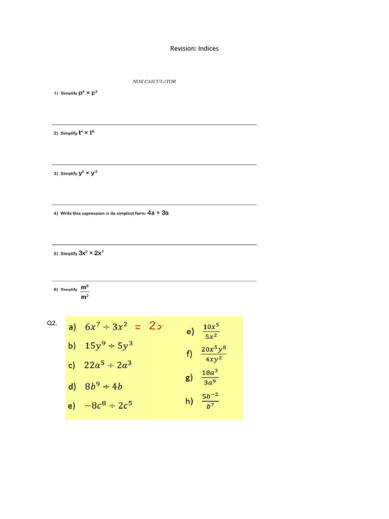 Revision Indices | PDF