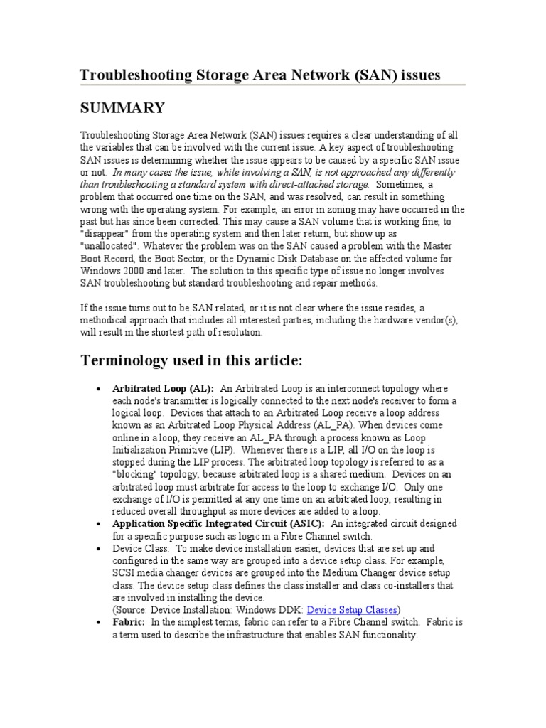 Troubleshooting Storage Area Network | PDF | Windows Registry | Windows ...