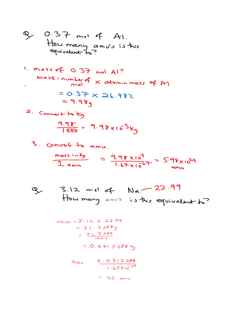 Calculating AMU | PDF